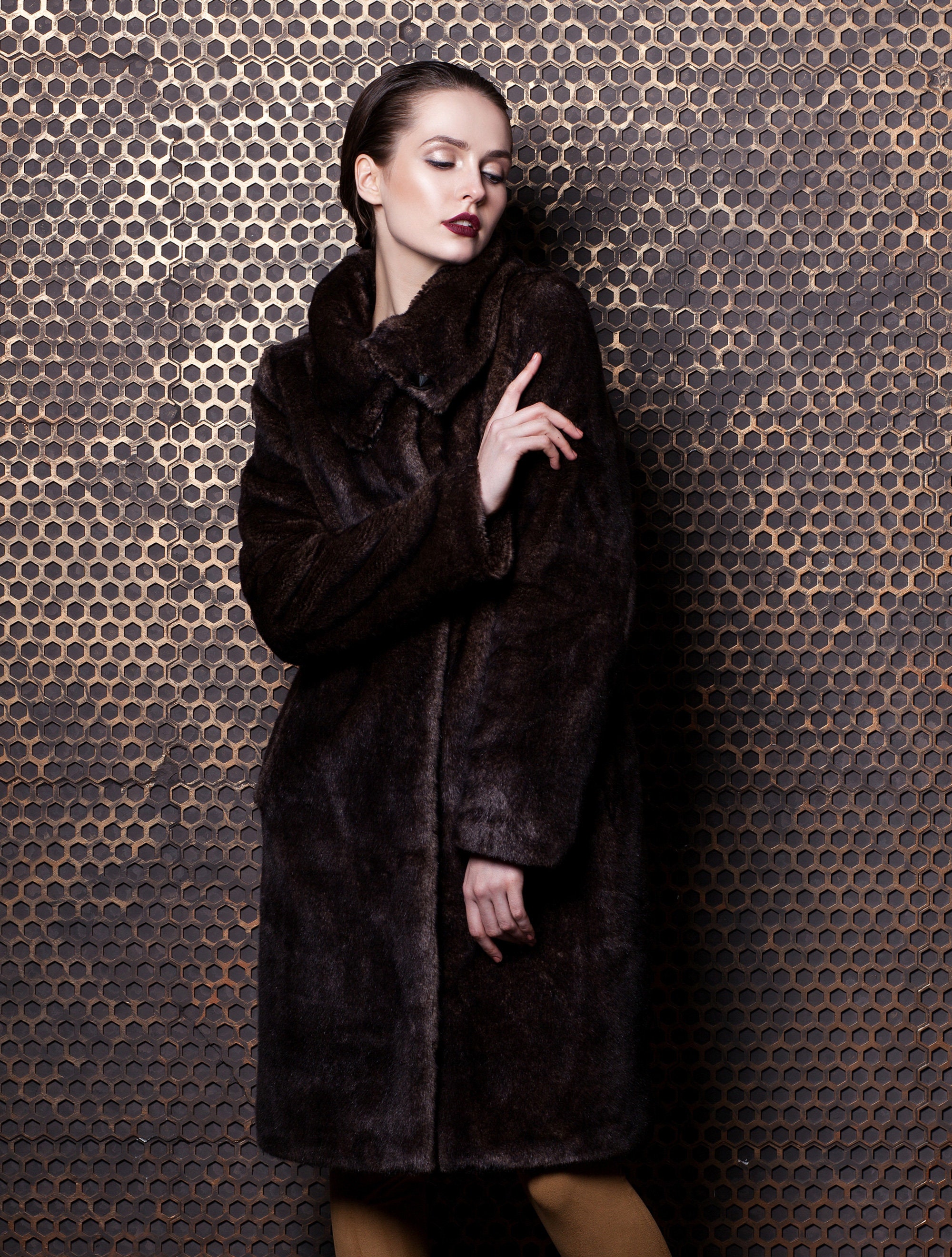 Luxury Faux Fur Coat Mink Cappuccino. Exclusive Eco Furs by - Etsy