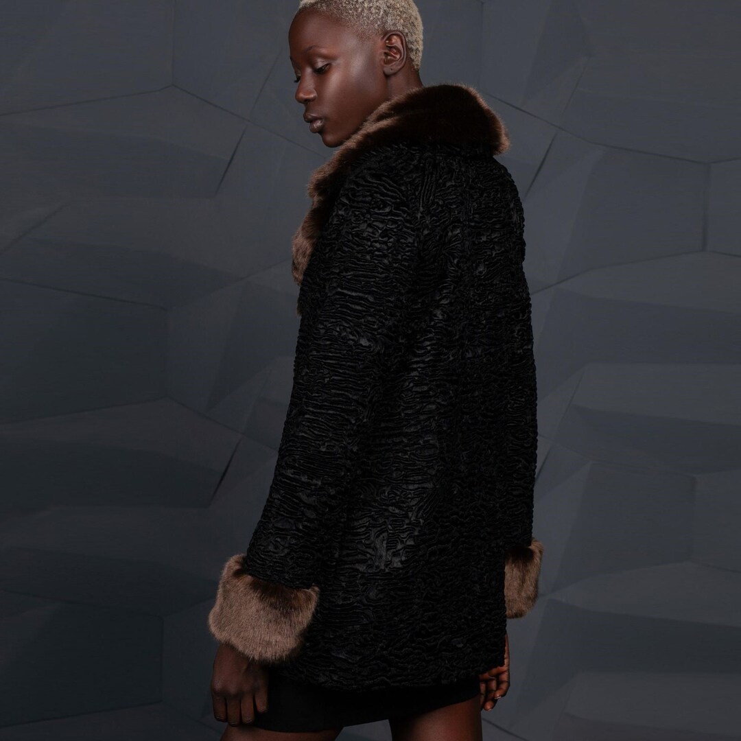 Luxurious Astrakhan Coat for Women - Vegan Fashion - Classic Trench ...