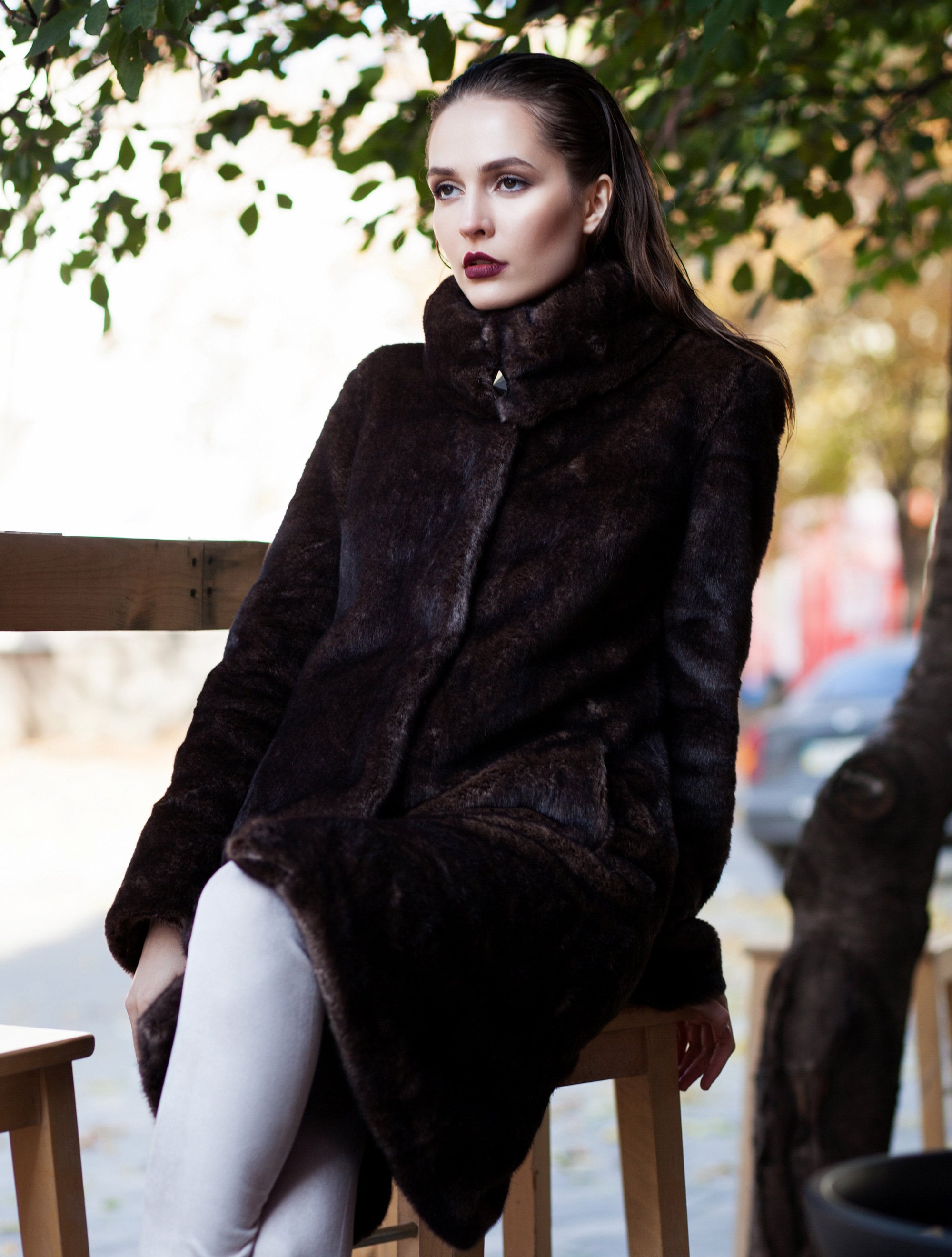 Luxury Faux Fur Coat Mink Cappuccino. Exclusive Eco Furs by - Etsy