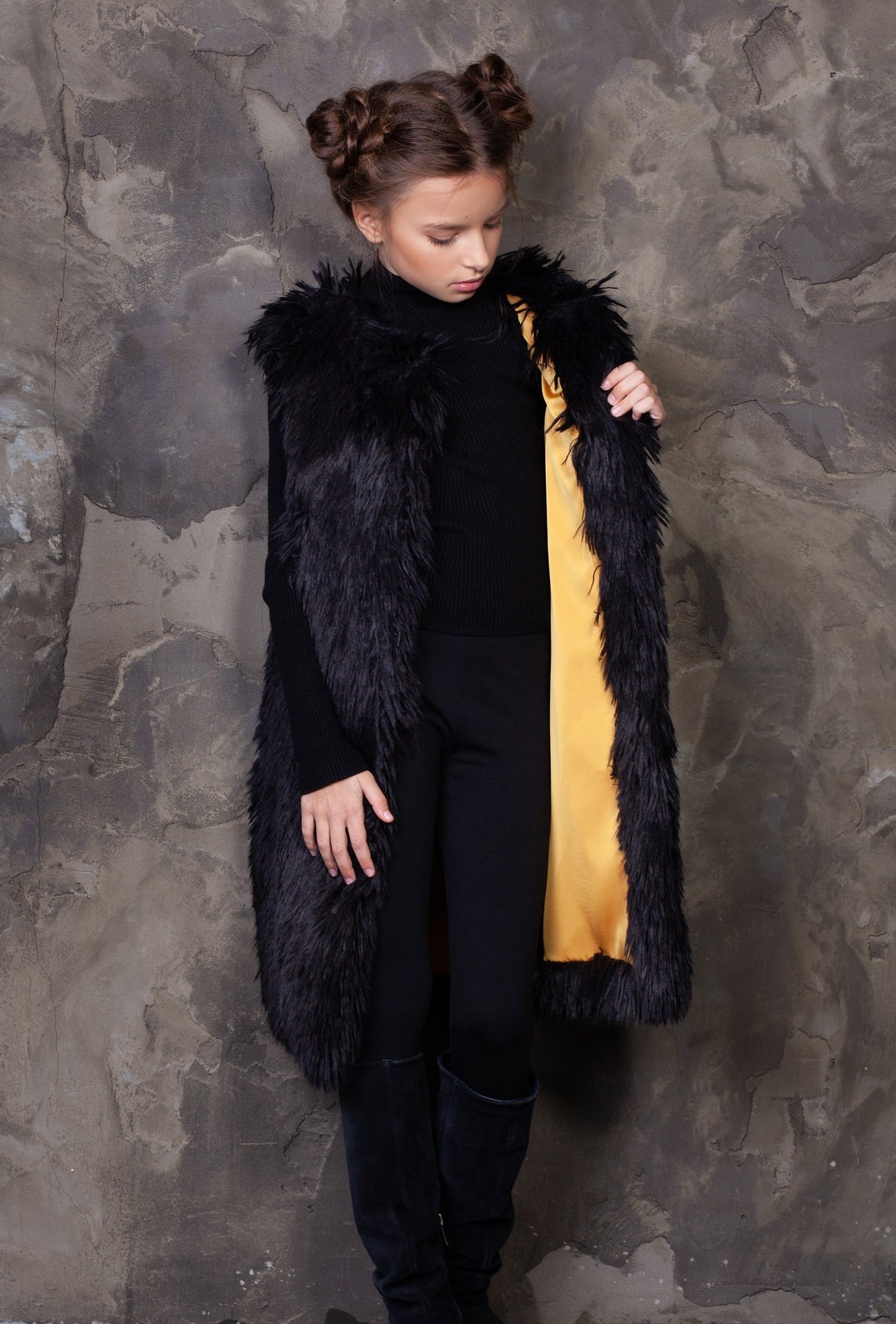 Shaggy Kids Vest. Furry Girls Vest. Teen's Long Vests. Lama Girls Vest ...