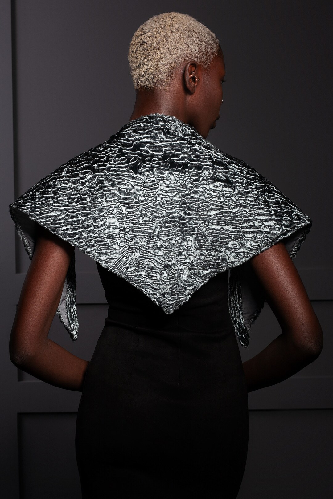 Velvet Kerchief. Fur Bandana. Women's Scarf. Head Scarf. Triangle ...