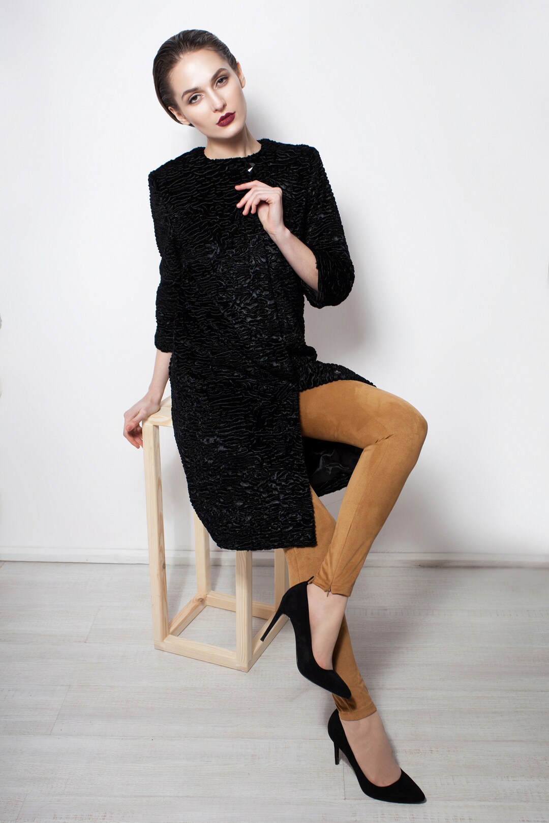 Faux Fur Trench. French Women Coat. Black Trenches. Black Trench Coat ...