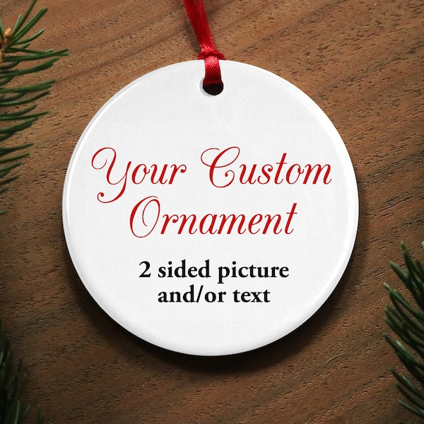 Photo and Text 2 Sided Ornaments - Etsy
