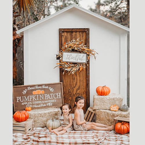 Fall Pumpkin Stand Digital Backdrop - Etsy