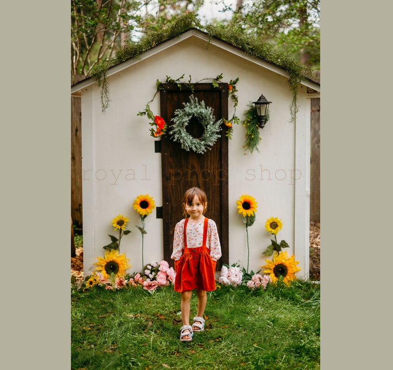 Fall Sunflower Cottage Digital Backdrops, Maternity Family Wedding ...