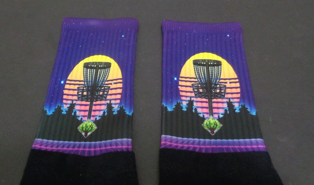 New 1 Pair of Disc Golf Socks. Large. Black. - Etsy