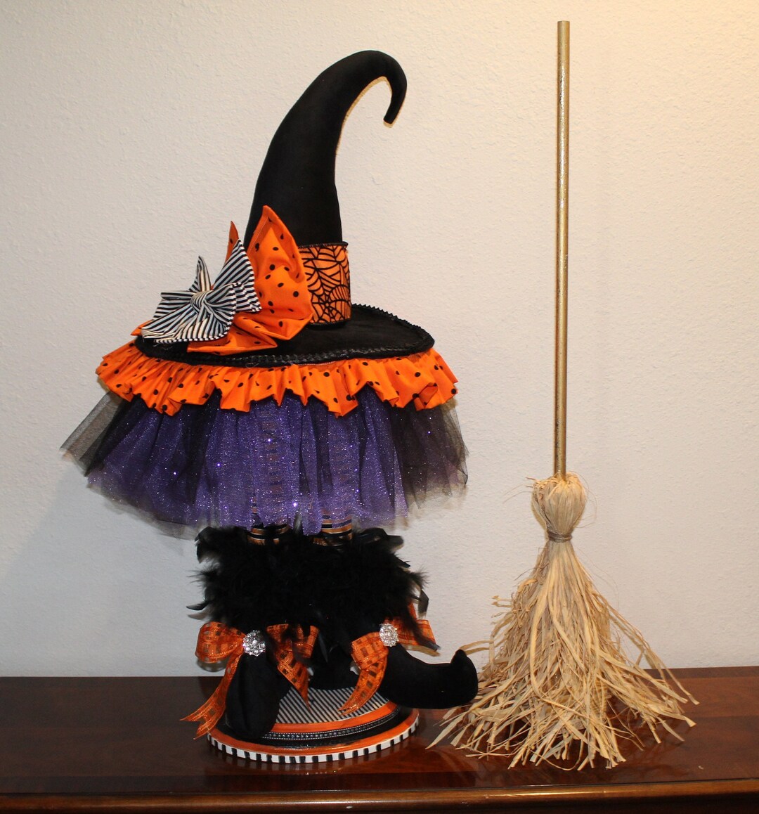 Halloween Centerpiece, Holiday Decor, Witch Decor, Hand Made.designer ...