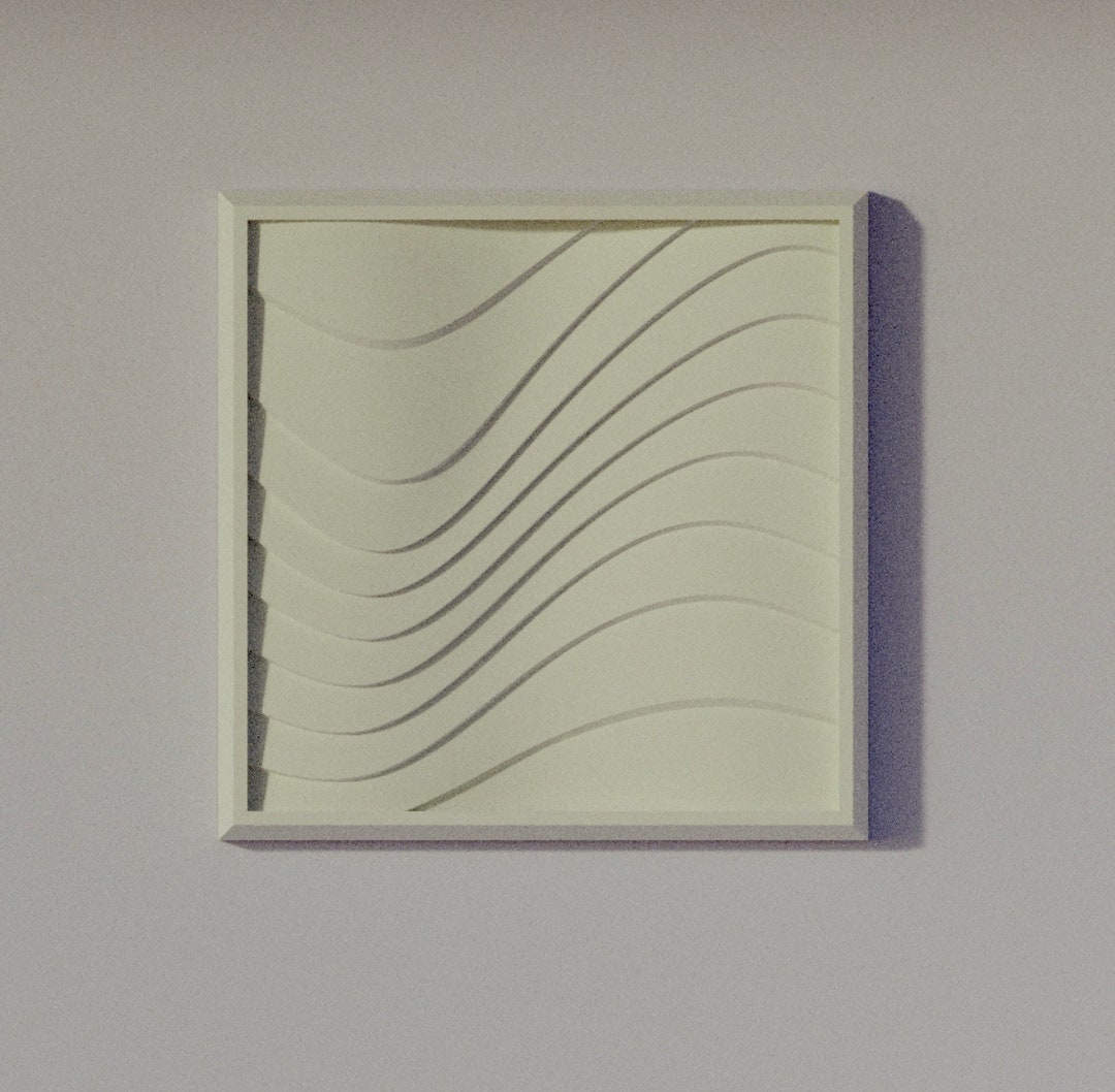 Resin 3D Wave Wall Art 12x12” Modern Self Contained Three Dimensional ...