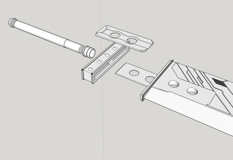 Cloud Strife Buster Sword FF7R Final Fantasy VII 7 Inspired Digital 3D ...