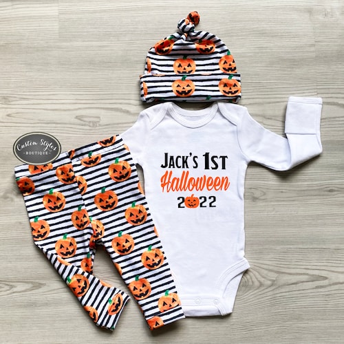 Baby Boys First Halloween Outfit Black Infant Bodysuit - Etsy