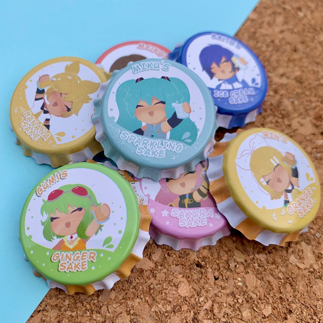 Vocaloid Bottle Cap Pins, Hatsune Miku Badges, Rin, Len, Gumi, Kaito ...