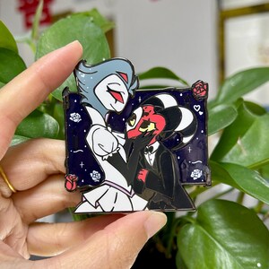 Blitzo and Stolas Enamel Pins, Hazbin X Musicals Pins, Helluva Boss Musical Theatre Pin Badges ...