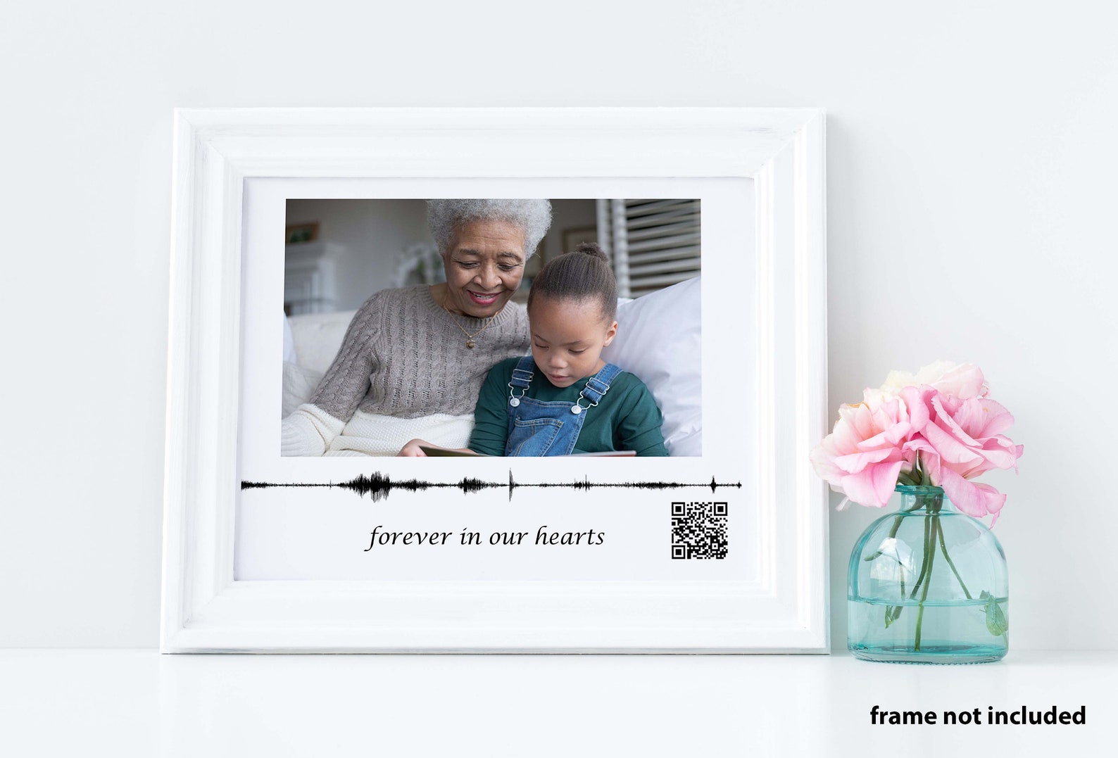 Voice Memorial Gift, Soundwave Art QR Code, in Loving Memory, Photo ...