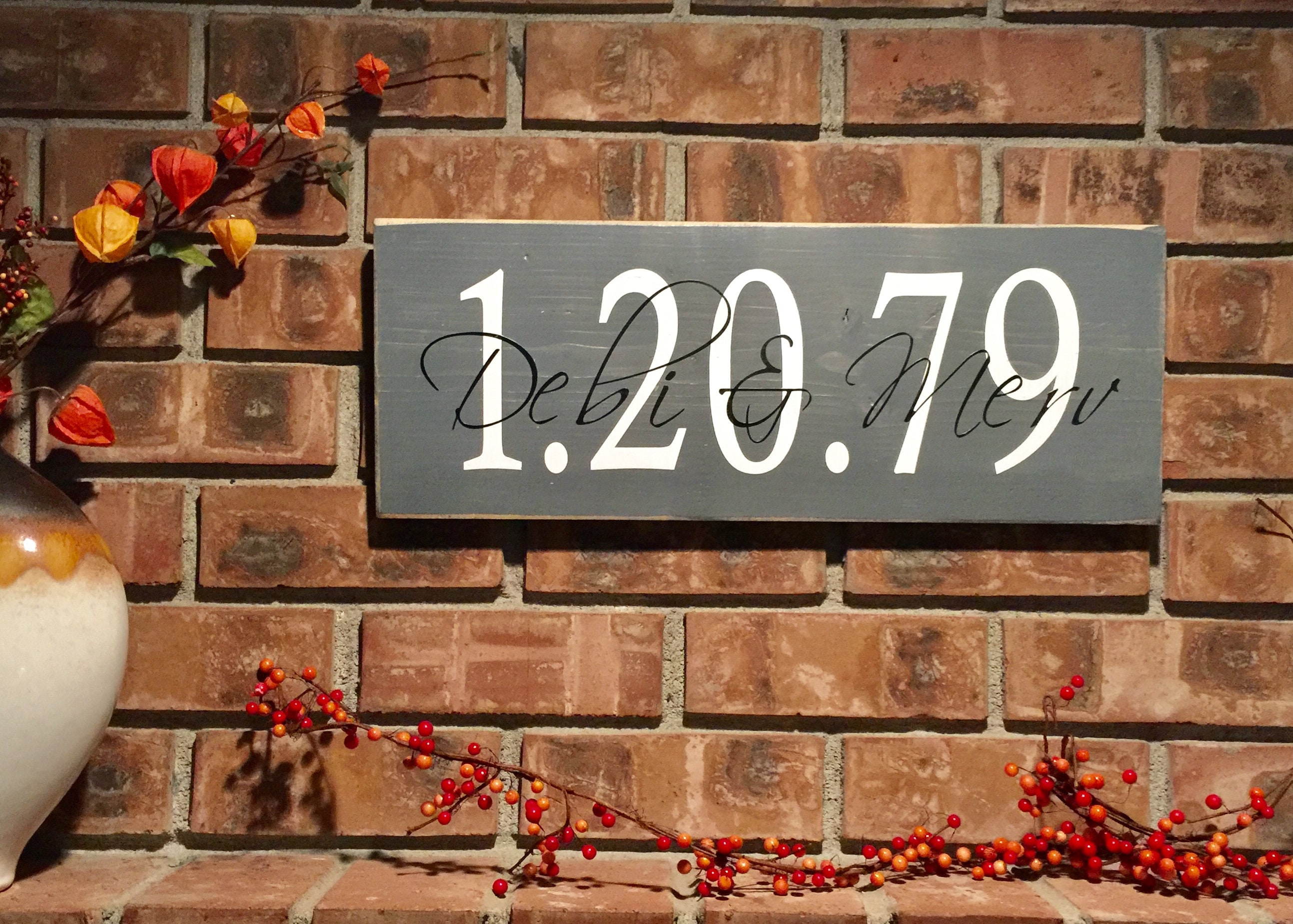 Personalized Wedding Date and Names Established Sign Family - Etsy