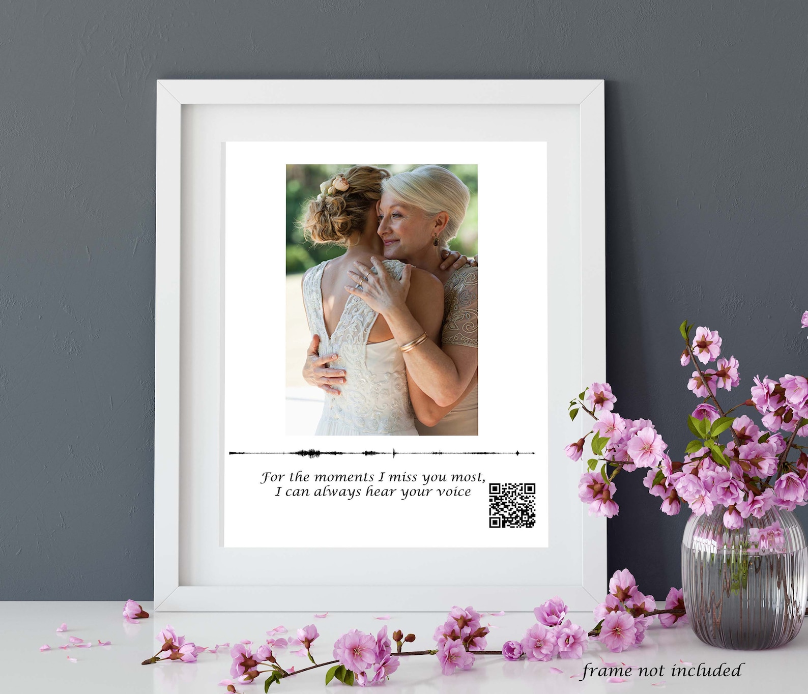 Voice Recording Gift, Qr Code Sign, Sympathy Gift, Soundwave With Photo ...