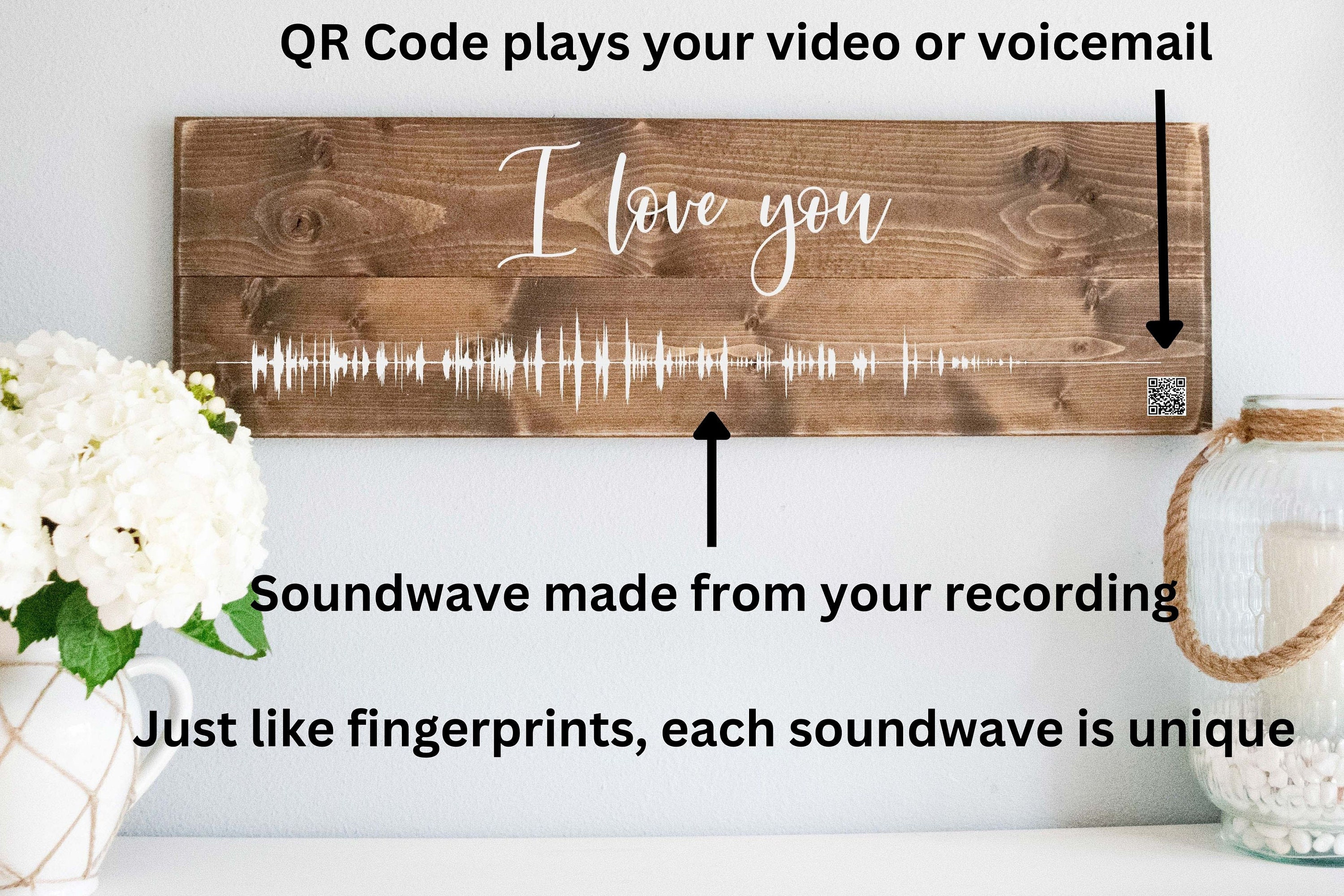 Voice Recording Gift Sound Wave Sign With QR Code Custom - Etsy
