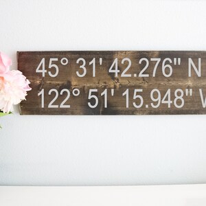 Custom Sign, GPS, Wood Sign, Coordinates, Anniversary Gift for Wife, - Etsy