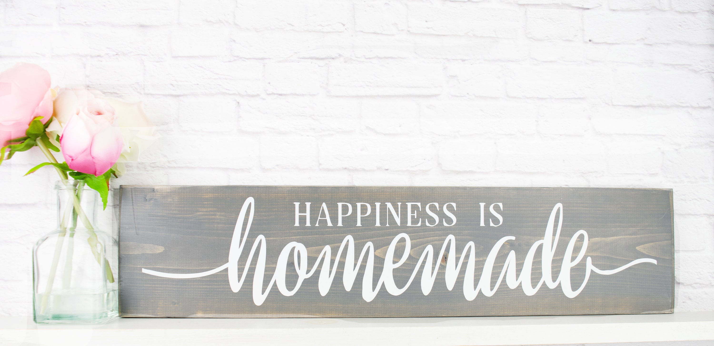 Happiness is Homemade Wooden Sayings Wall Décor Rustic - Etsy