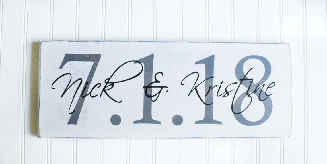 Personalized Wedding Date and Names Established Sign Family - Etsy