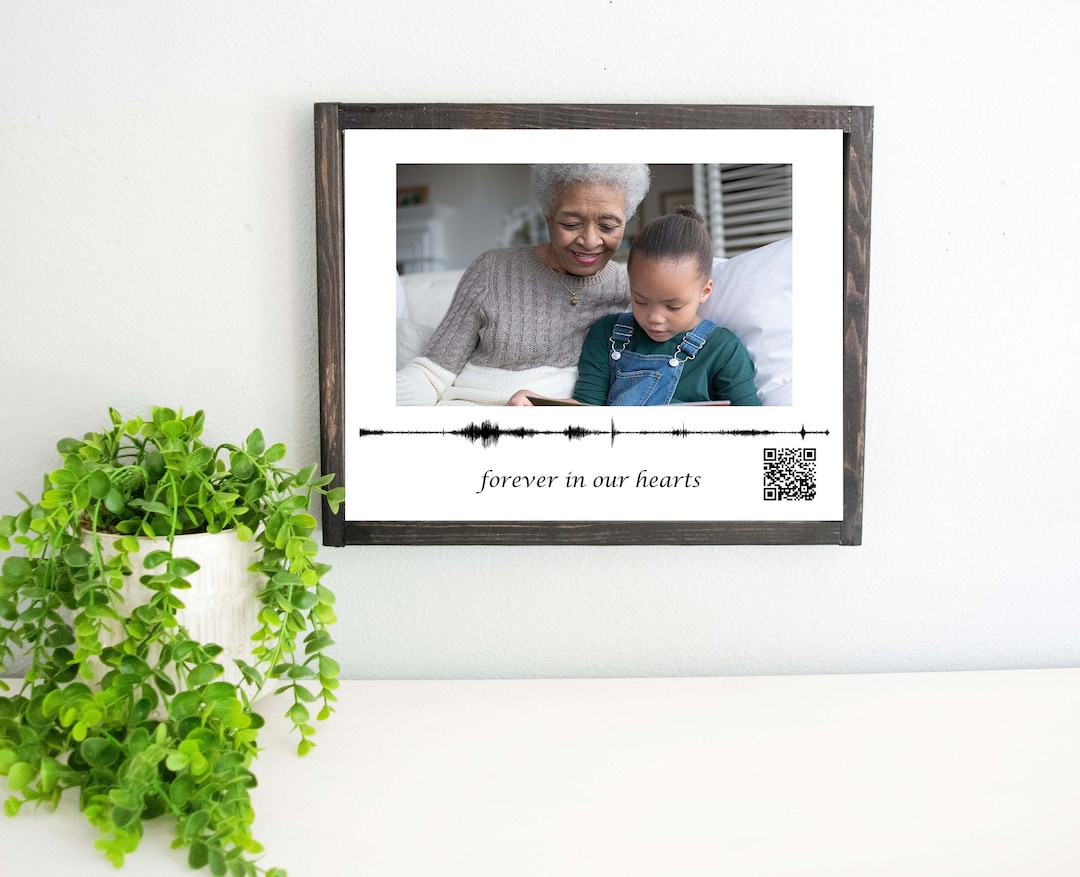 Voice Recording Gift, Qr Code Sign, Sympathy Gift, Soundwave With Photo ...