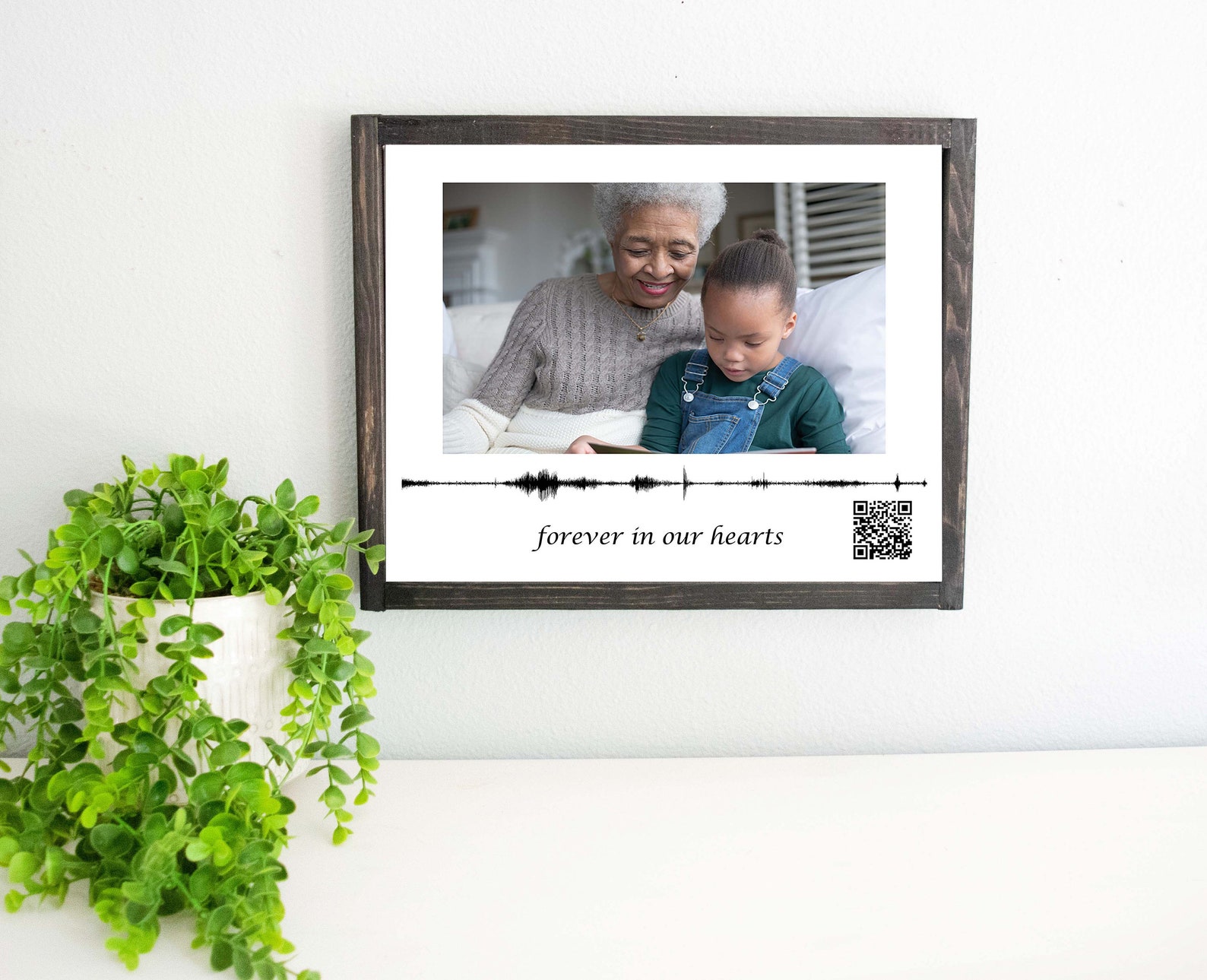 Voice Recording Gift, Qr Code Sign, Sympathy Gift, Soundwave With Photo ...