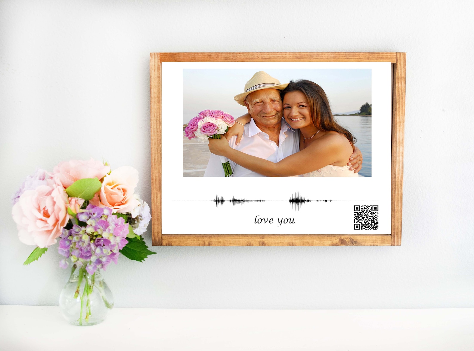 Voice Recording Gift, Qr Code Sign, Sympathy Gift, Soundwave With Photo ...