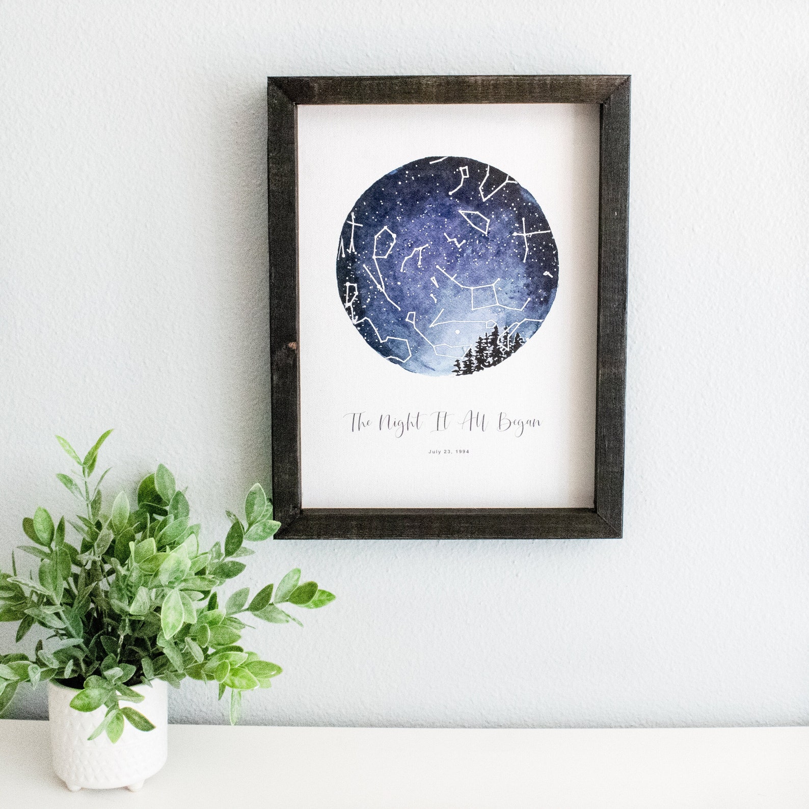 5th Anniversary Gift Night Constellation Star Map Custom Sky | Etsy