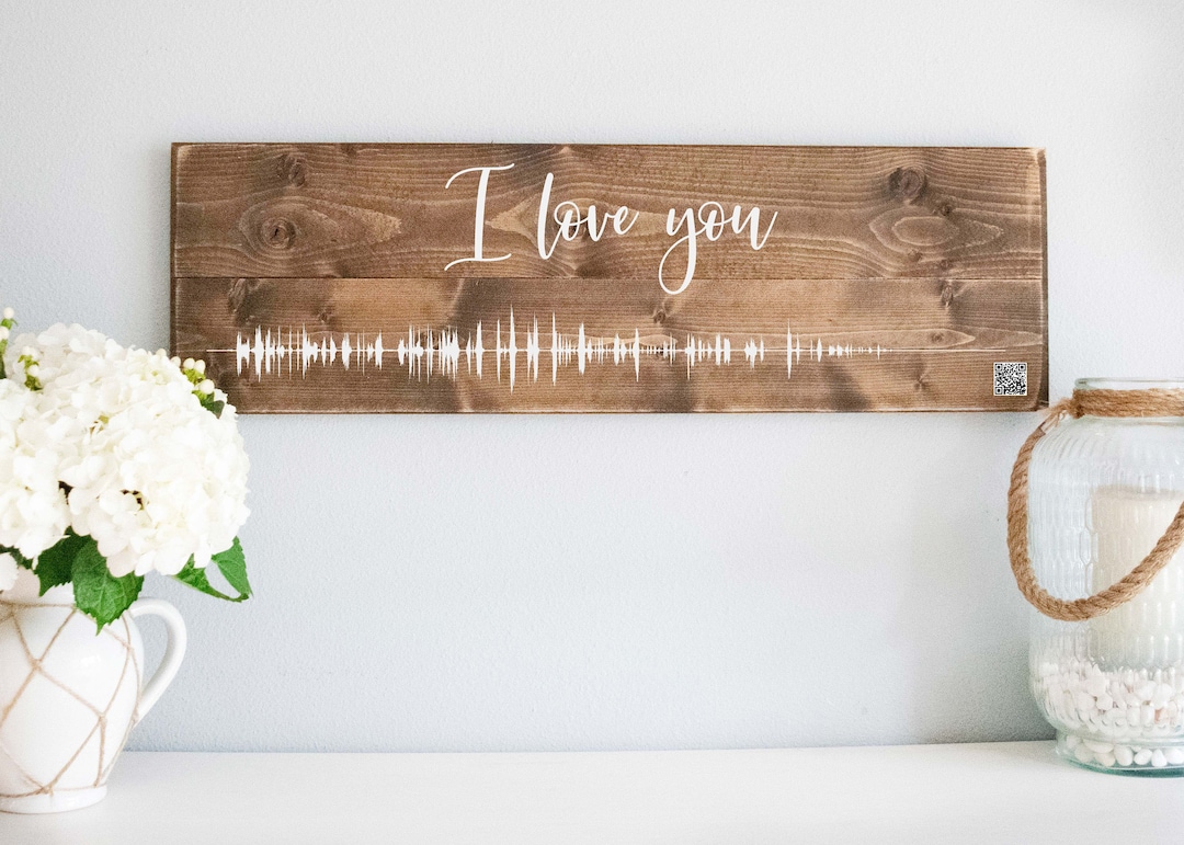 Voice Recording Gift - Sound Wave Sign With QR Code - Custom Voice ...