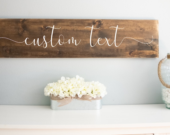 Custom Wood Sign, Personalized Words or Text Wooden Wall Decor, Rustic ...