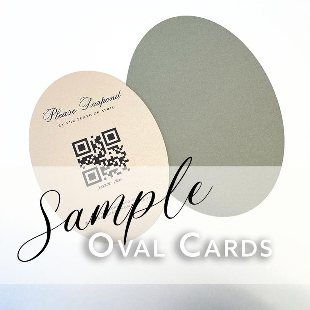 Oval Card Sample, Matte or Metallic Cardstock, Wedding Invitations | 1 ...