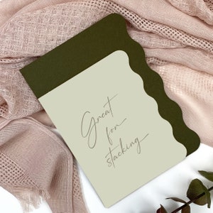 Side Wave, Wavy Edge, Scallop Edge Cards for Wedding Invitations, Menus ...