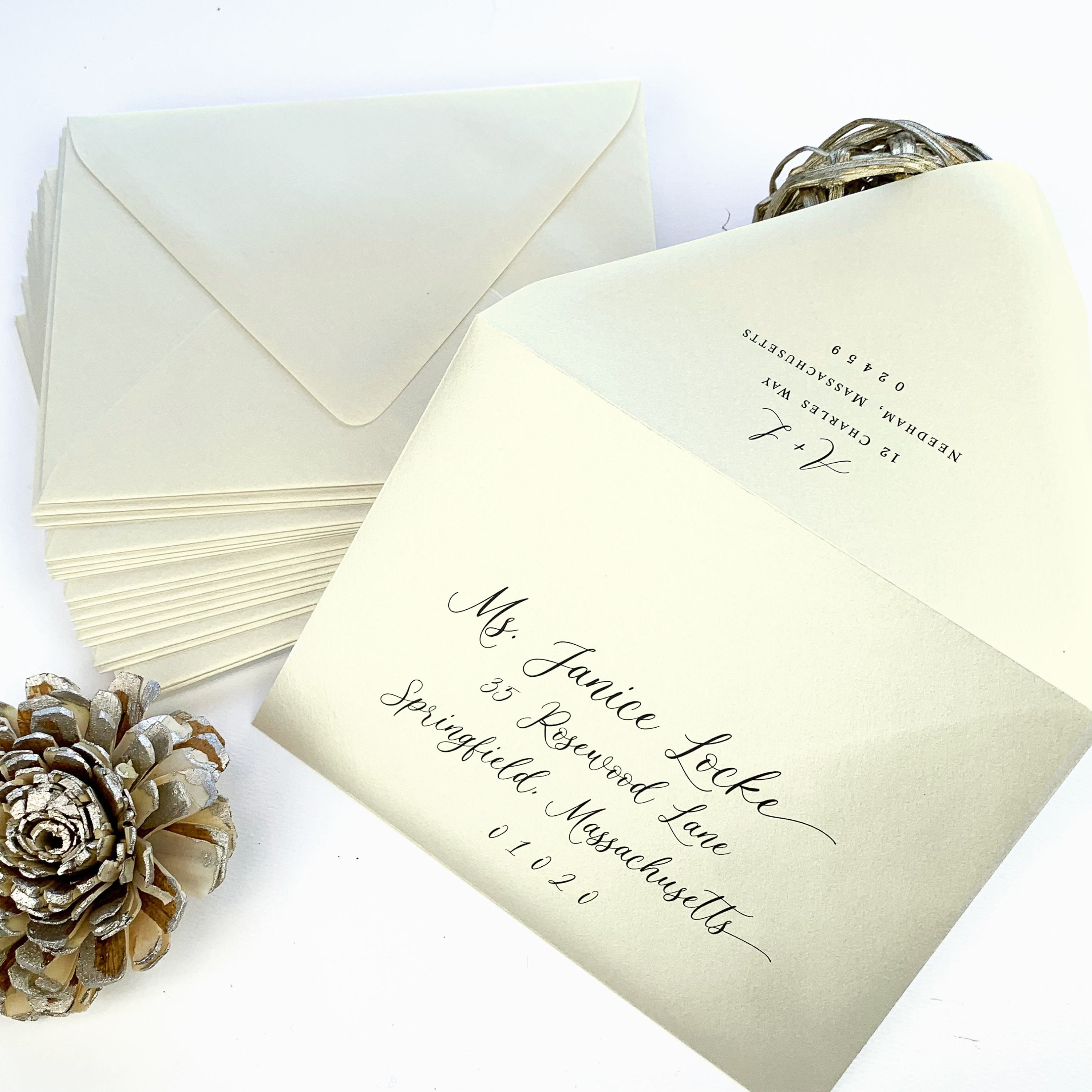 Opal Metallic Ivory Envelopes, Shimmery Wedding Invitations, Blank or ...