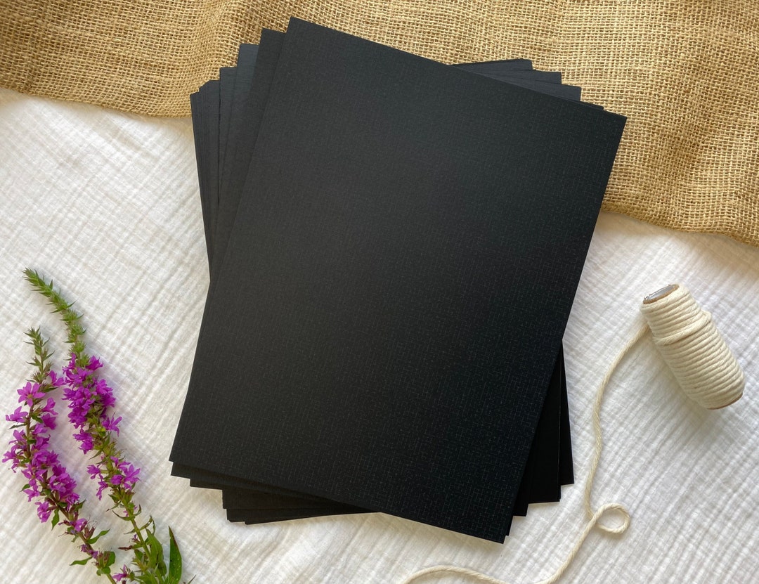 Black Linen Card Stock | 8.5x11 Heavy Paper, 100lb (25 Blank Sheets) - Etsy