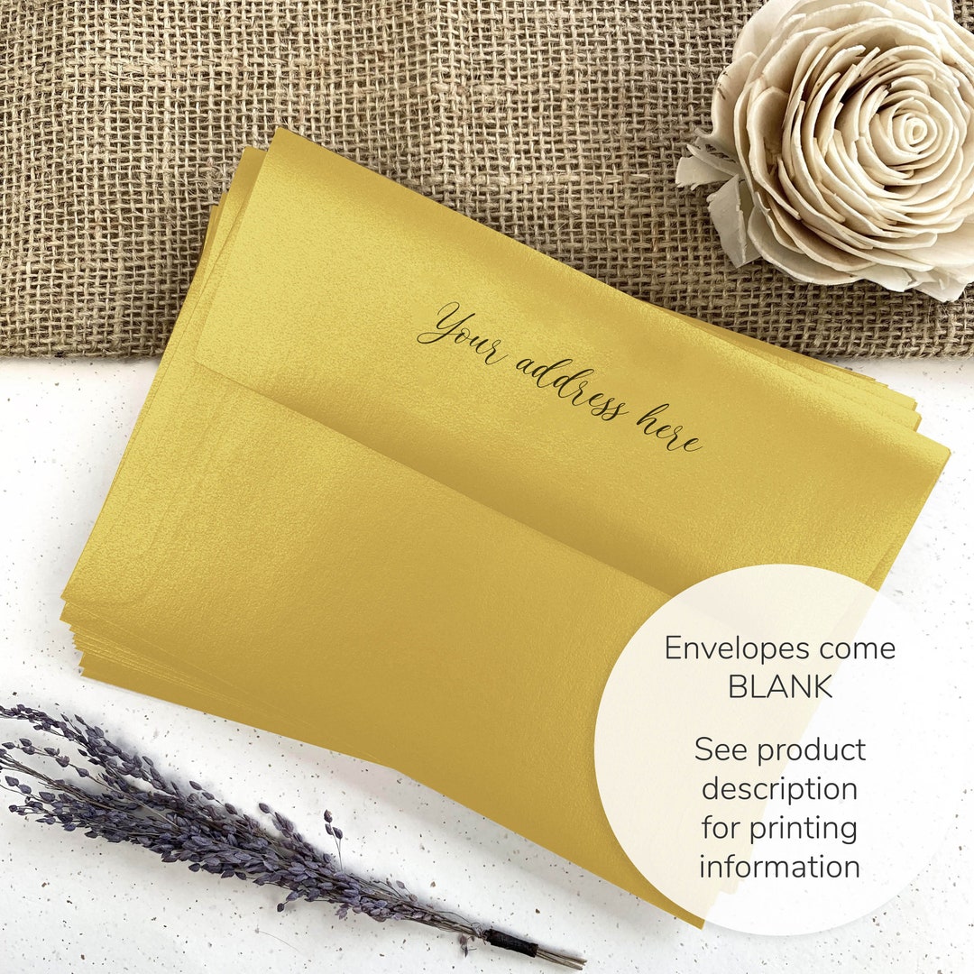 Super Gold Shimmer Metallic Envelopes, Wedding Invitations, 25 Blank ...