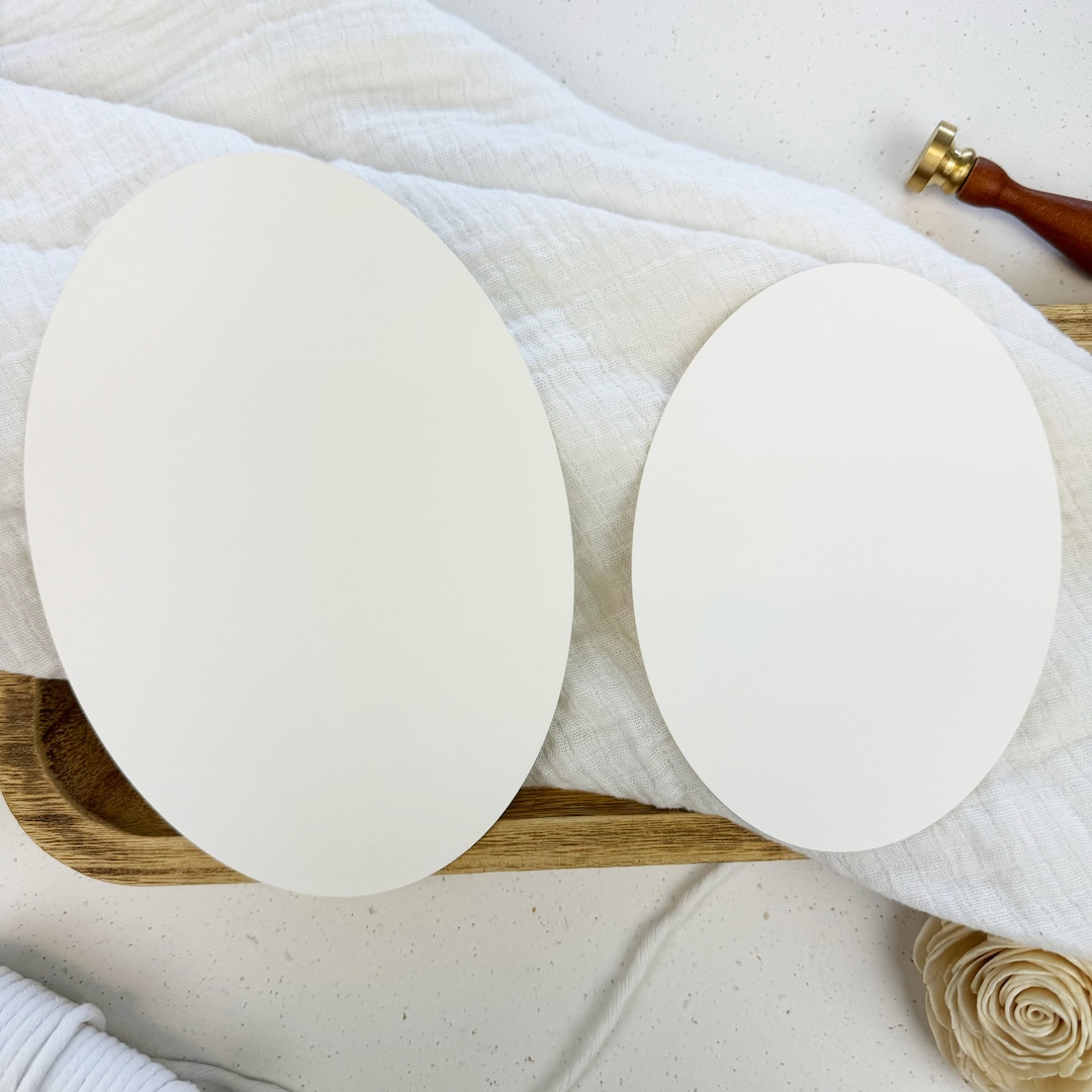 White Oval Cards 25 Blank Cards printing Available A2, A7 Sizes for ...