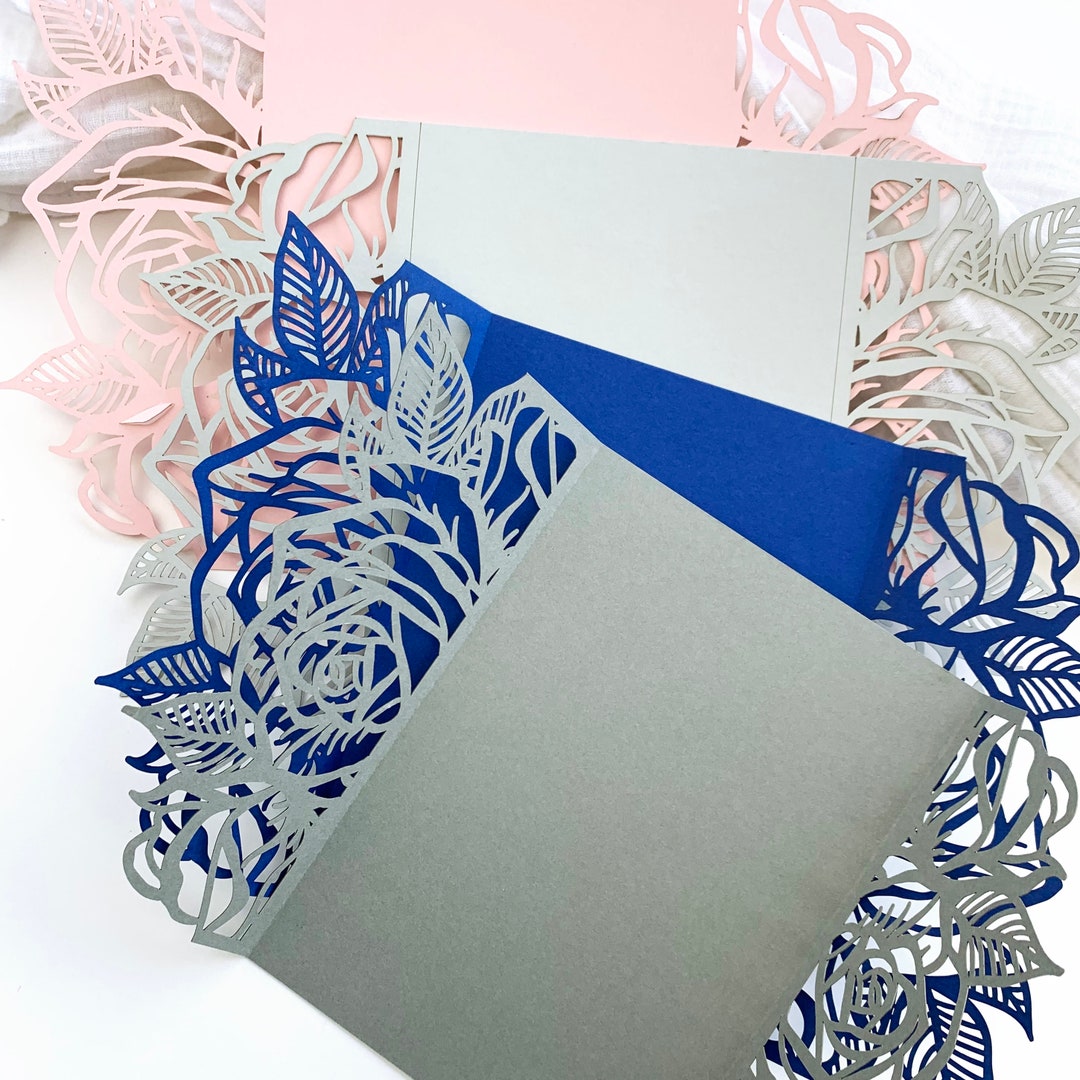 5x7 Floral Laser Cut Invitation Wraps Pre-cut Thick - Etsy