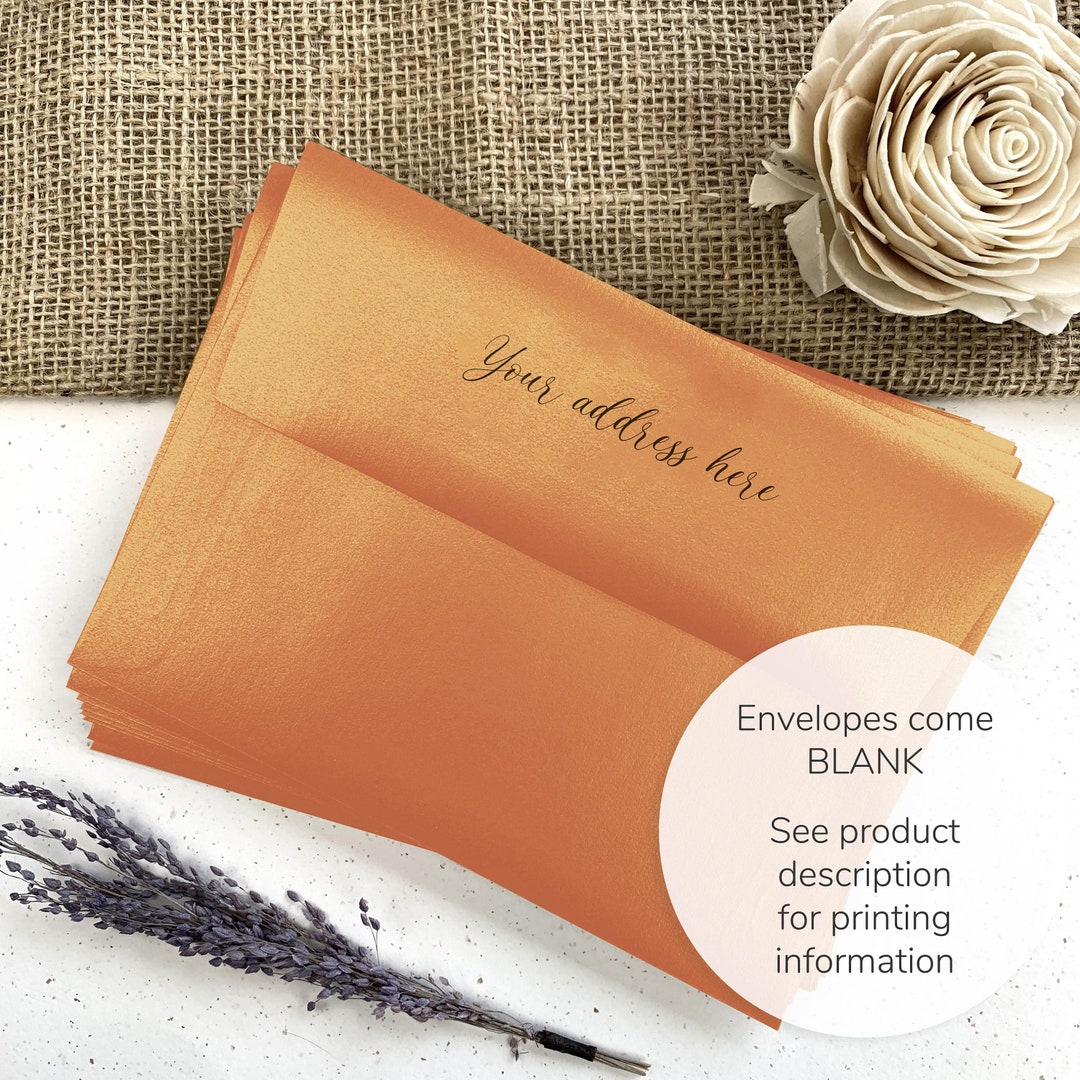 Flame Orange Shimmer Metallic Envelopes for Wedding Bar Bat Mitzvah ...