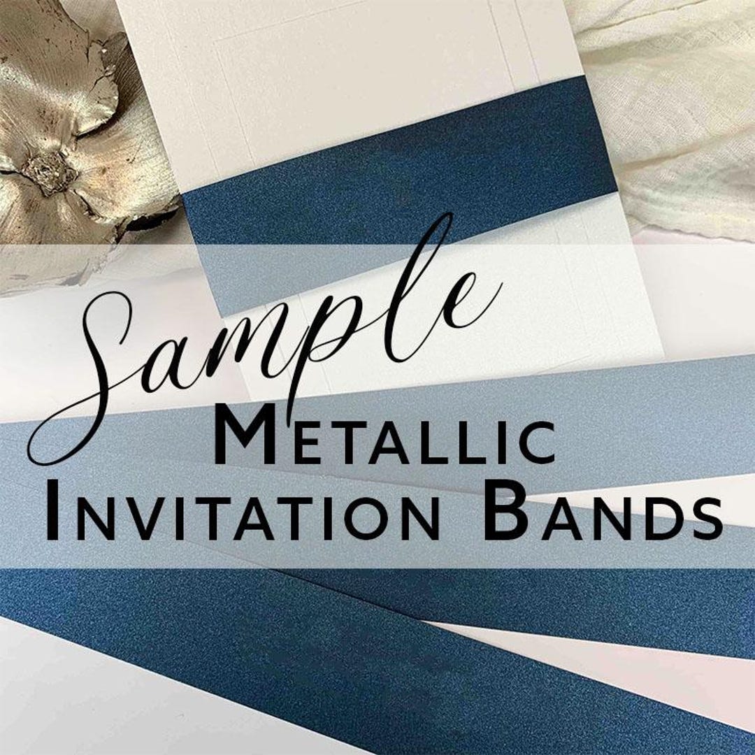SAMPLE Metallic Invitation Band | Shimmery Paper Wraps (1 Blank Belly ...