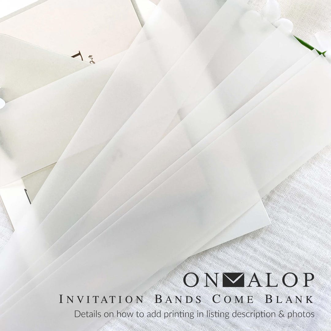 Vellum Invitation Bands | 25 Translucent Unfolded Bands - Etsy