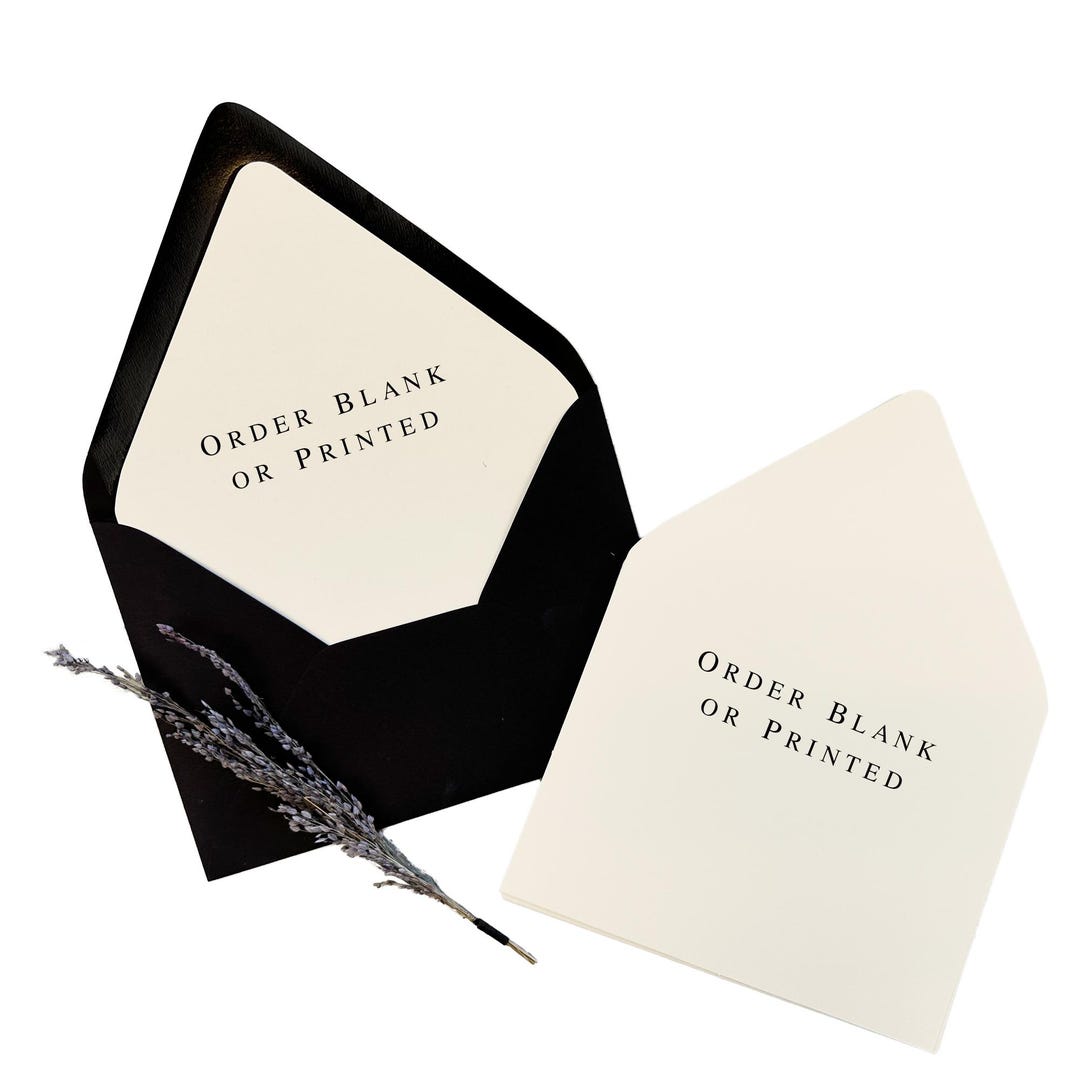 Ecru (cream) Euro Flap Envelope Liner Paper | 25 Blank | A1, A2, A7, A6 ...