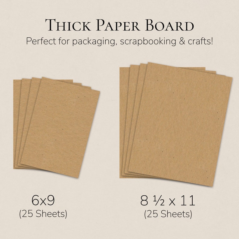 Thick Kraft Chipboard, Cardboard for Scrapbooking, Crafts (25 Sheets ...