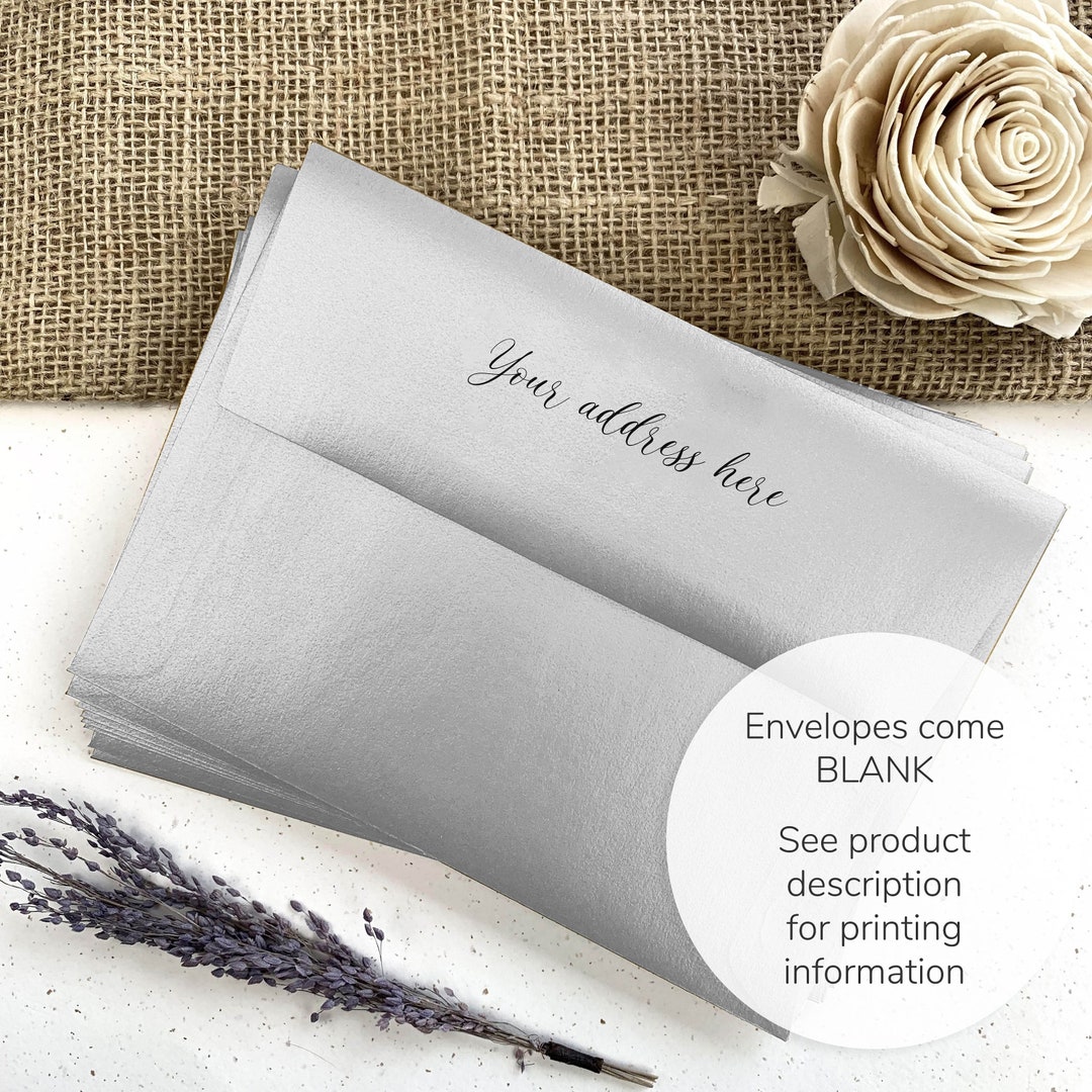 Silver Shimmer Metallic Envelopes for Wedding Invitations, Greeting ...