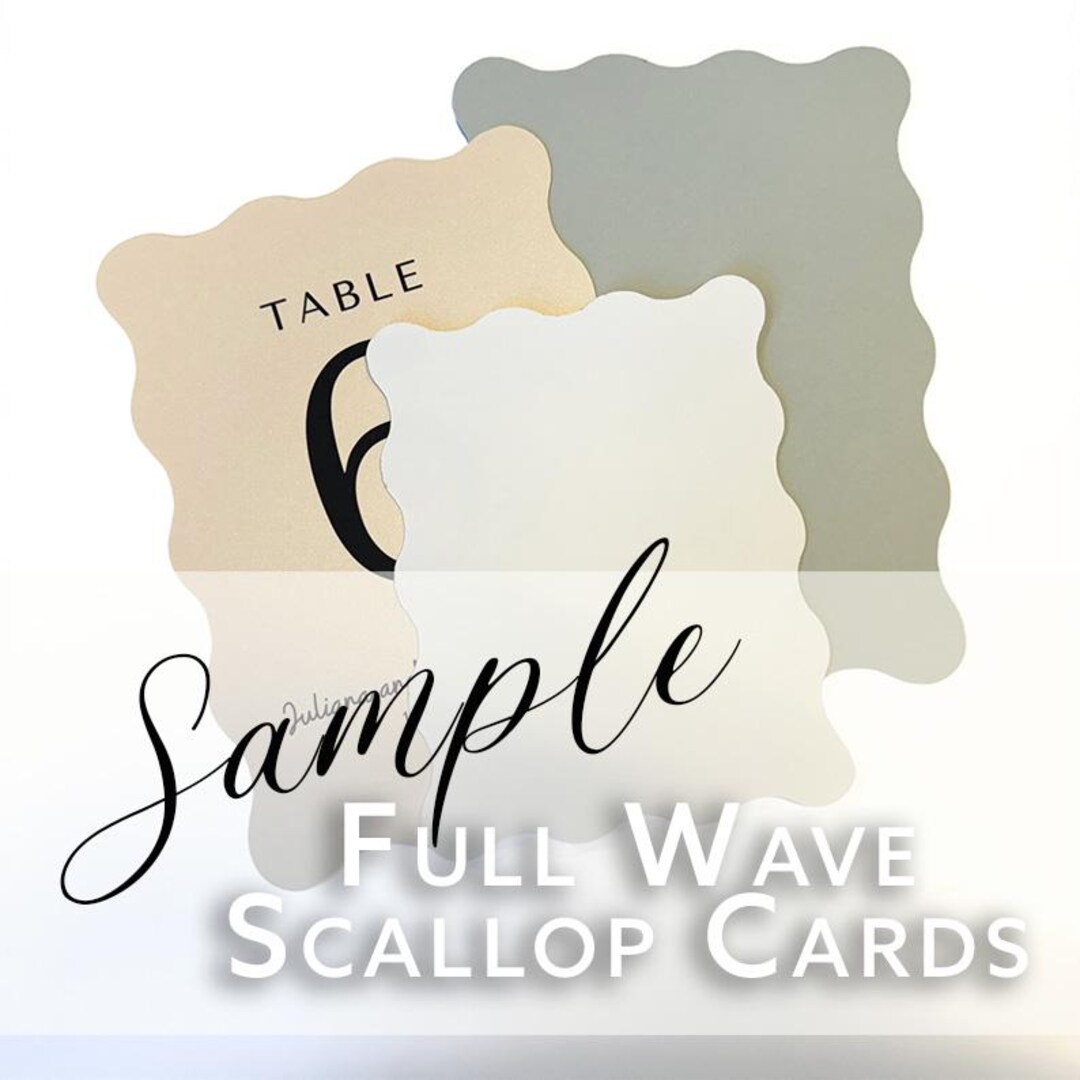 Scallop Edge Card Sample, Full Wave, 68 Colors - Etsy