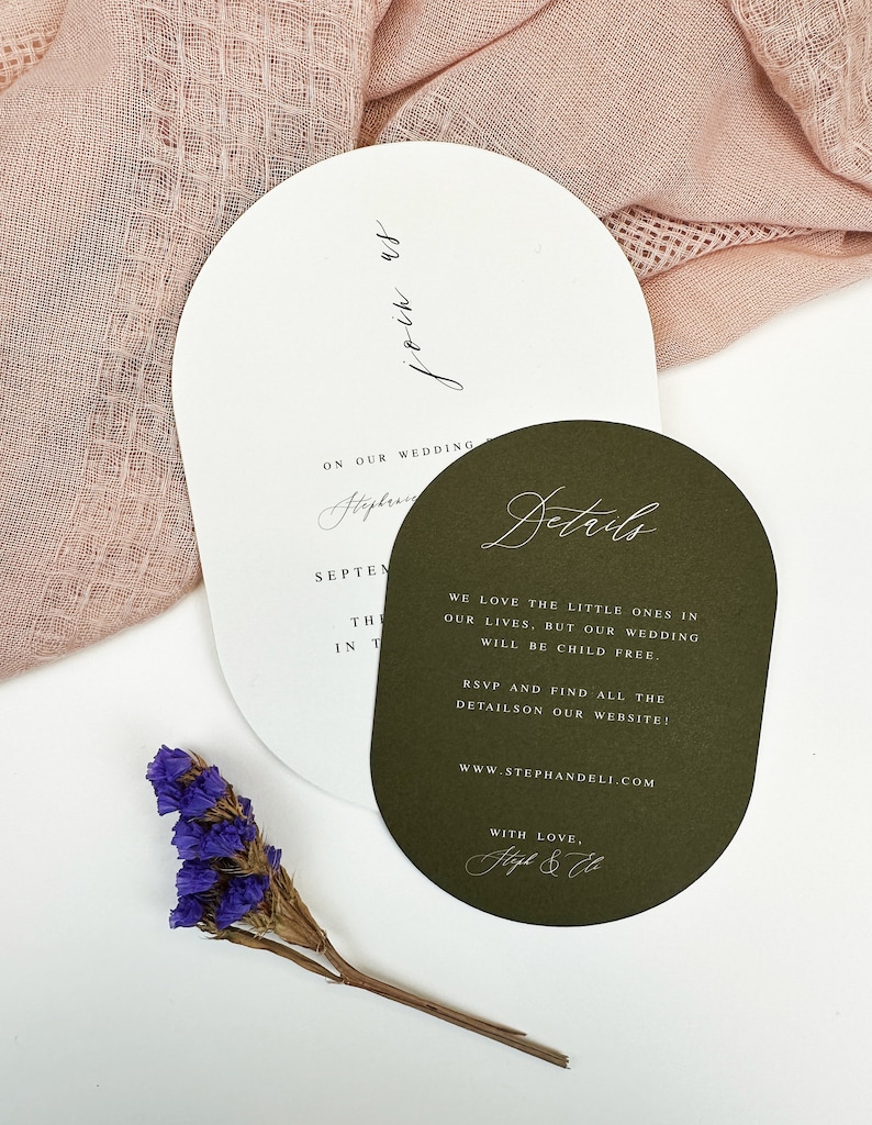 Matte Double Arch Capsule Shape Cards for Wedding Menus - Etsy