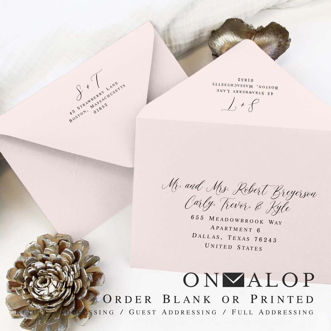 Powder Pink Wedding Envelopes, Heavyweight Matte, Blank or Custom ...