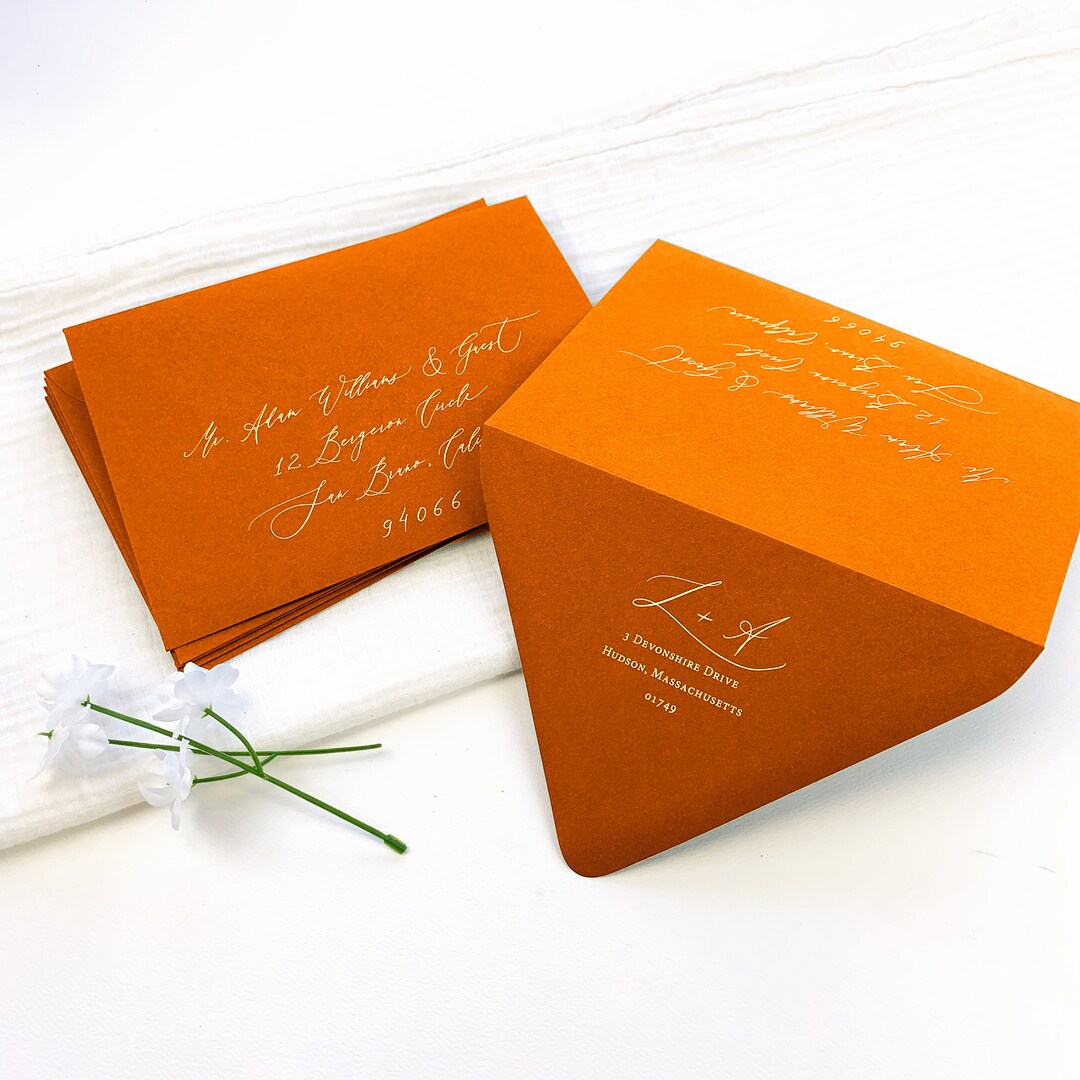Pumpkin Orange Euro Flap Envelopes for Wedding Invitations, Greeting ...