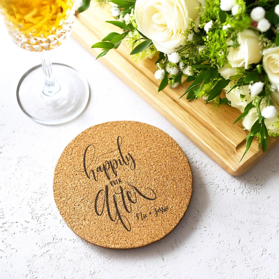 Personalized Wedding Cork Coasters, Engraved Party Favors (10/pack) - Etsy