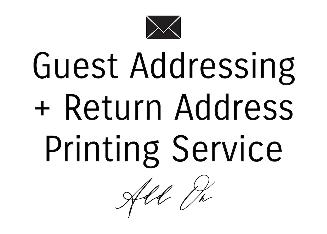 Envelope Addressing Printing Service | Guest & Return Address Printing ...