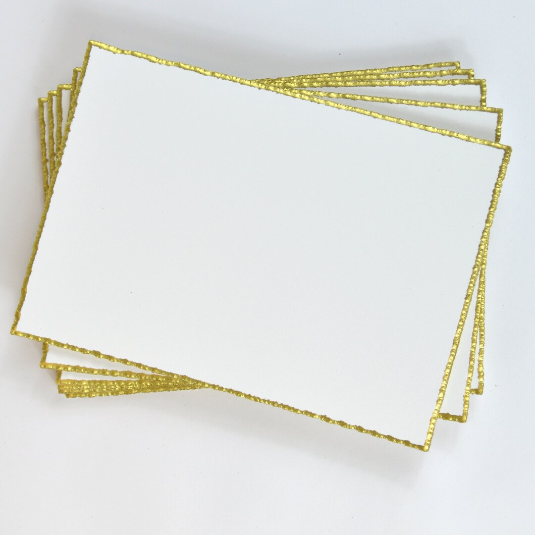 1 SAMPLE | Gold Deckle Edge Invitation Cards | A2 or A7 - Etsy