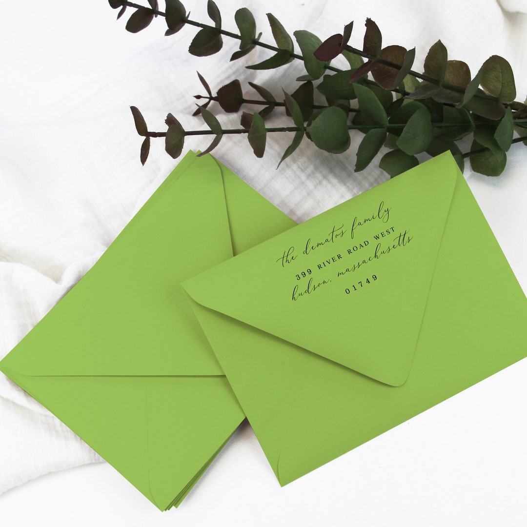 Bright Neon Leaf Green Envelopes for Mitzvah Invites, Greeting Cards ...